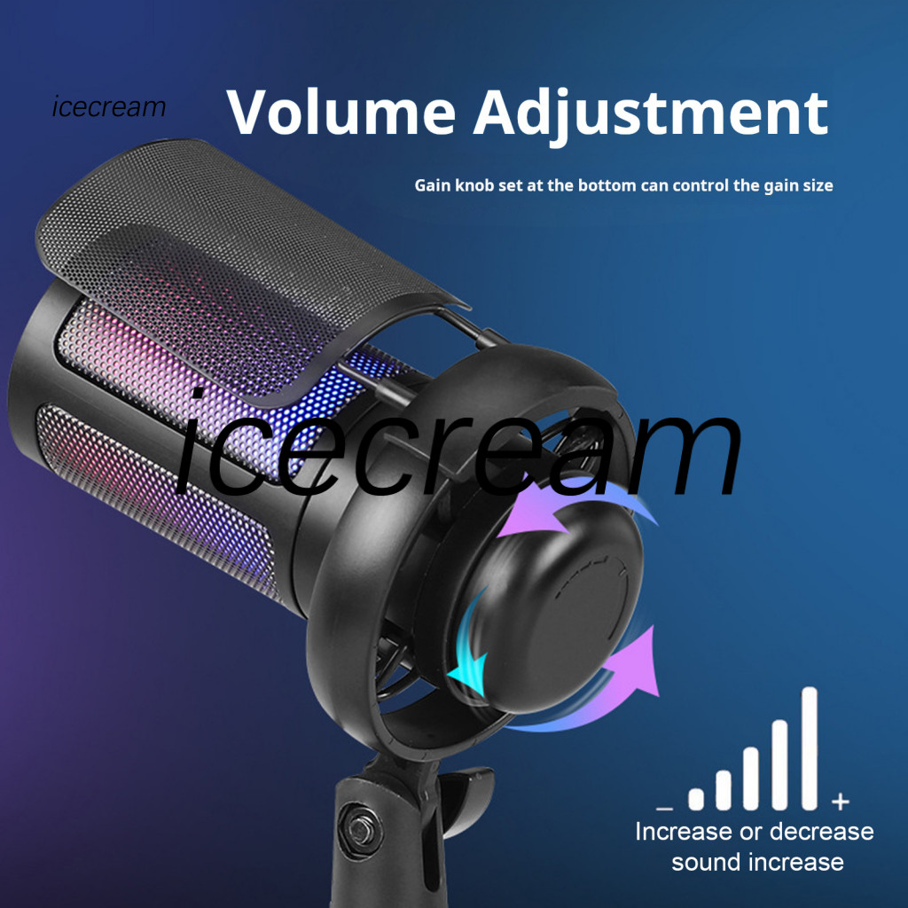 Colorful Rgb Microphone Rgb Gaming Microphone with Tripod Stand and ...