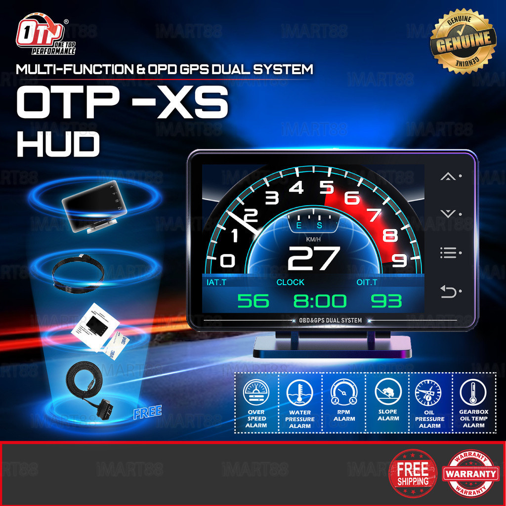 OTP-XS P2 OBD2 Meter Gauge Meter OBD Meter Car GPS Alarm Speed Gauge display Hud Water temp RPM ...