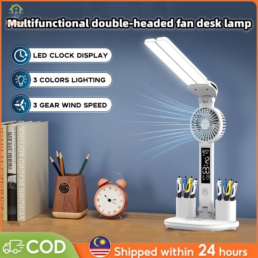 【Ready Stock】Lampu Meja Study Desk Lamp 3 Color LED USB Rechargeable ...