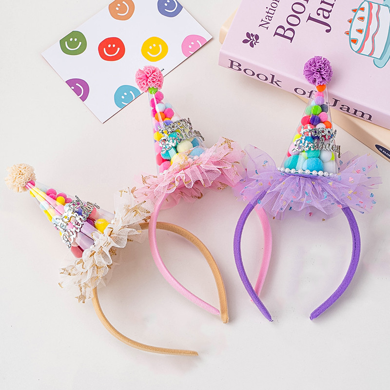 Ins Color Ball Birthday Cake Hair Hoops for Children and Girls Head ...