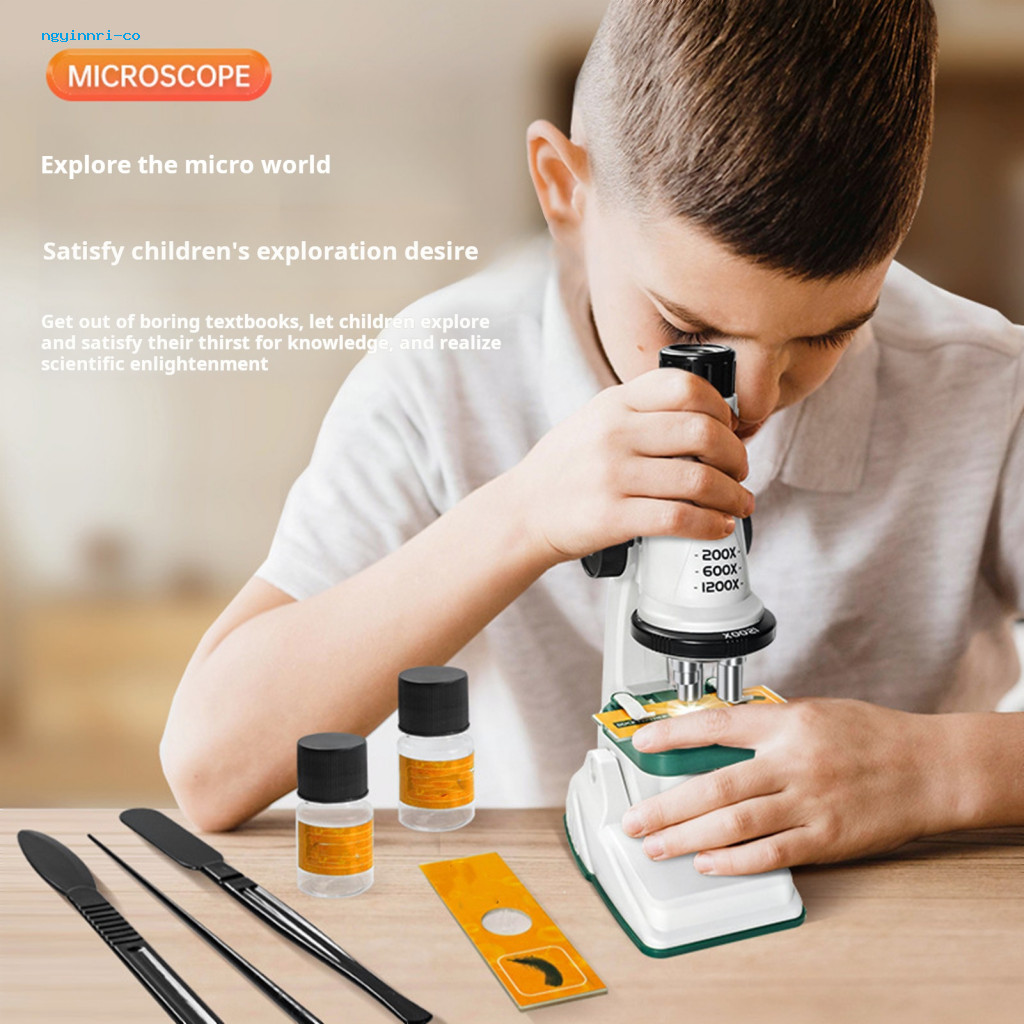 Children Microscope Kit Adjustable Angle Kids Microscope Portable Kids ...
