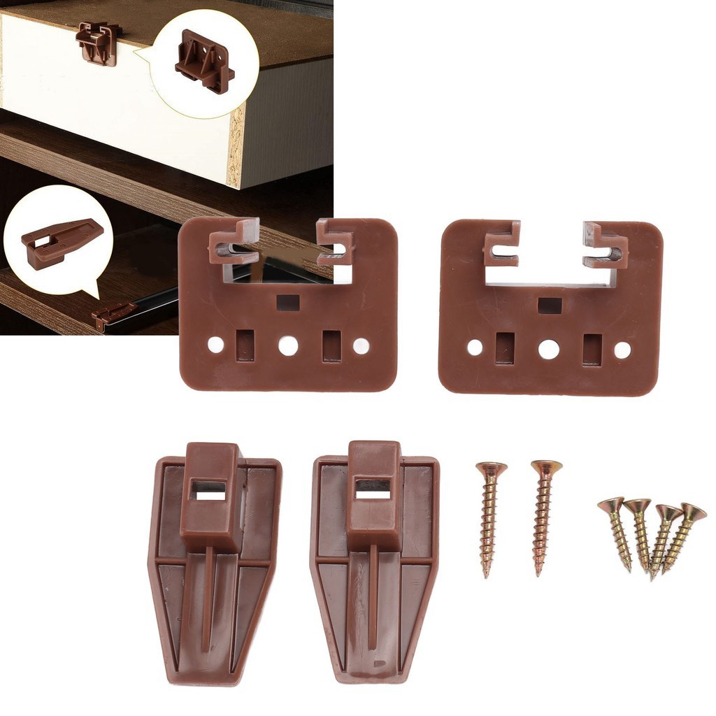TIM-10 Pack Drawer Track Guide And Glides Dresser Center Mount Plastic ...