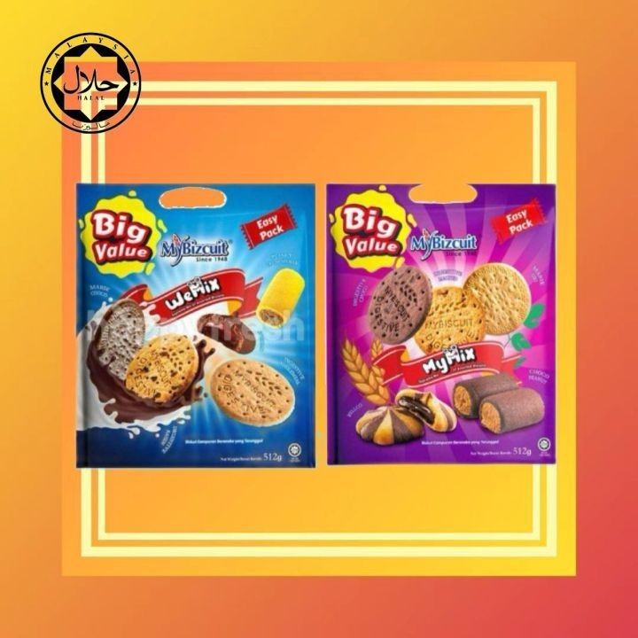 [JUMBO PACK] MYBIZCUIT INDIVIDUAL PACKING ASSORTED BISCUITS 512G (WEMIX ...
