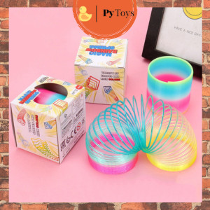 Kids Magic Plastic Rainbow Spring Toy Colorful Circle Coil Elastic ...