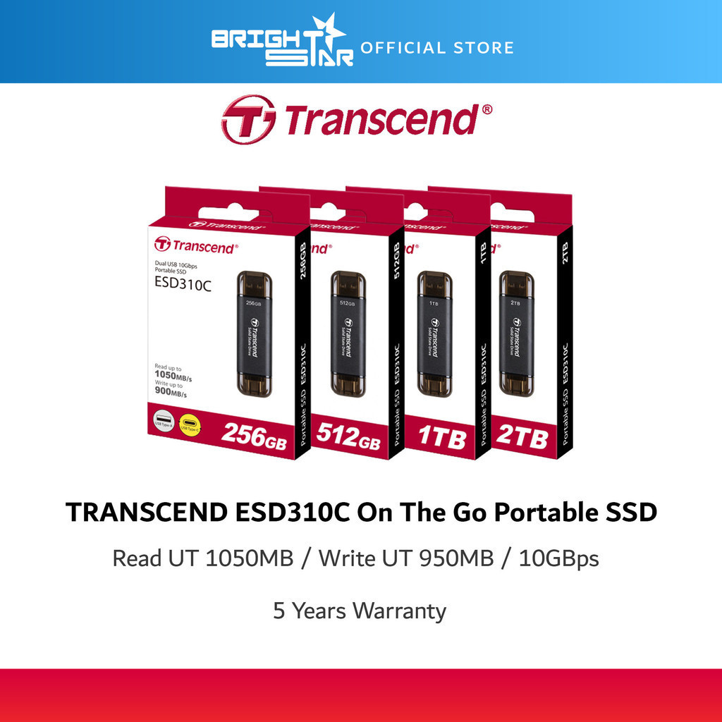 Transcend ESD310C OTG Portable SSD (256GB, 512GB, 1TB, 2TB) | Shopee ...
