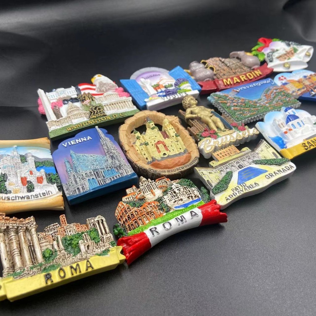 Refrigerator Magnets World Travel Souvenirs Landscape Building ...