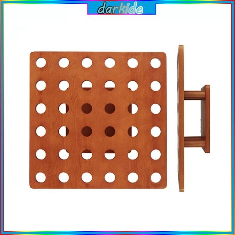 Dark Wood Sushi Rack Square Display Shelf with Holes Ice Cream Cones ...