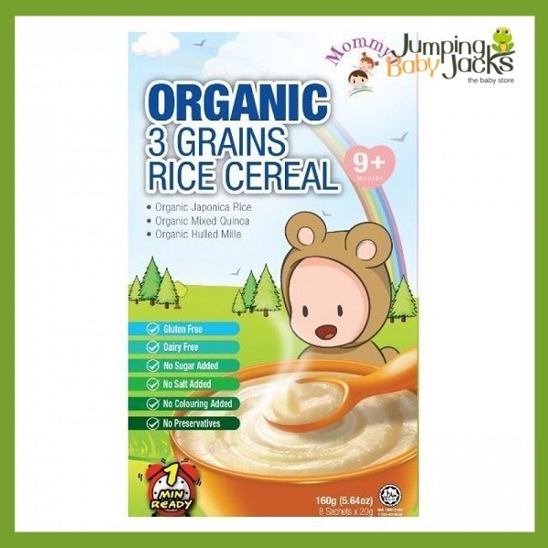 MommyJ Organic 3 Grains Rice Cereal (20g x 8) (EXP: 21 Mar 2025) | Shopee Malaysia