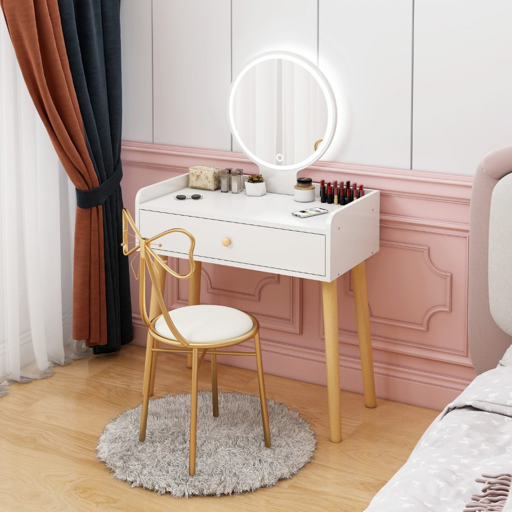 【2023 New】Makeup Table Dressing Table Mini 50cm Narrow Makeup Table ...