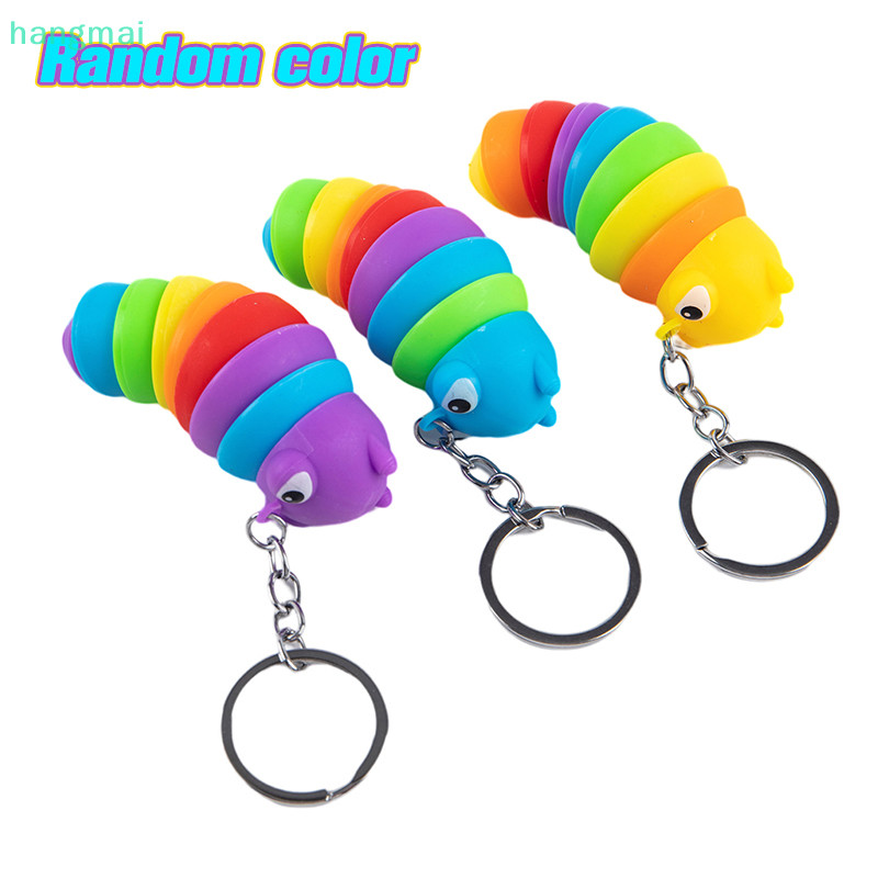 {hangmai} Stress Reliever Toys Movable Caterpillar Key Chain Big Eyes ...