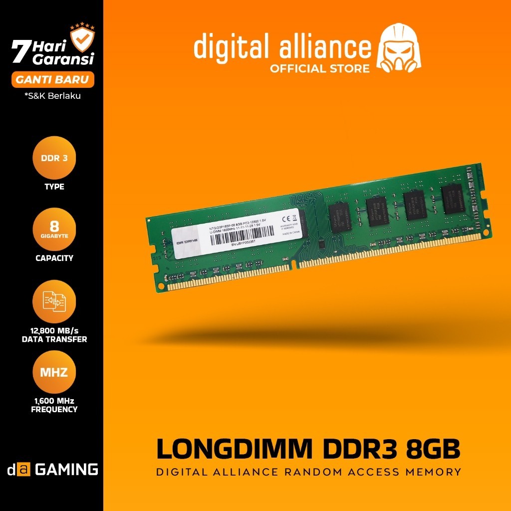 Ram DA 4GB/8GB DDR3 1600MHz PC3-12800 MEMORY PC Computer LONGDIMM LIFETIME WARRANTY DRIVE ...