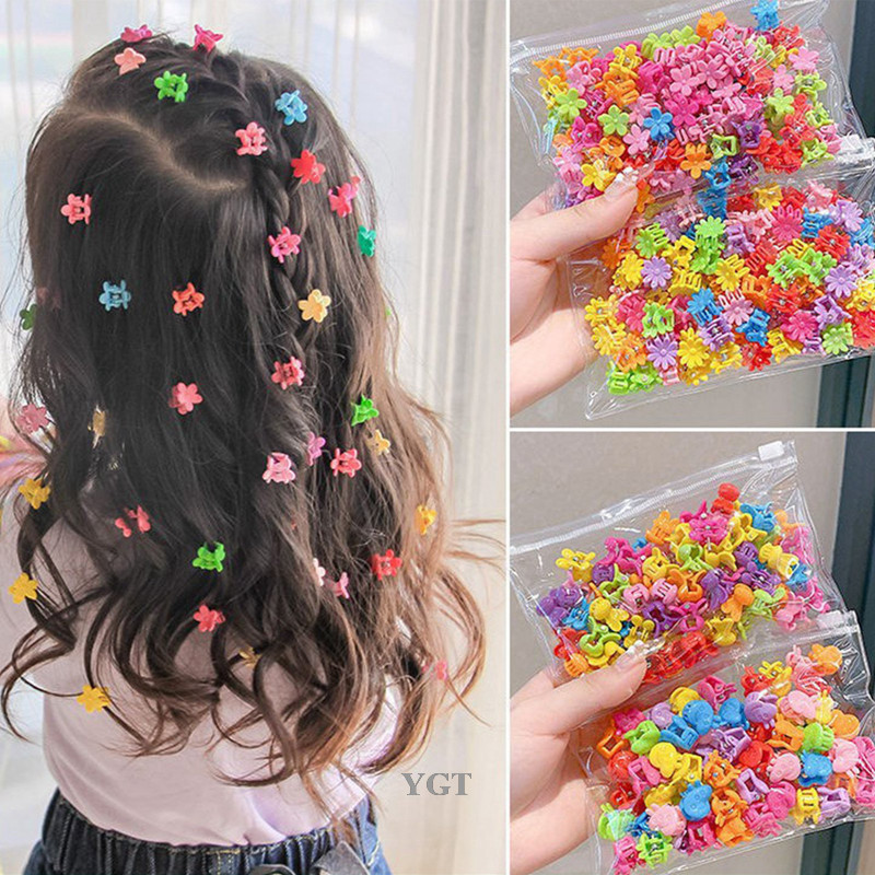 YGT 100Pcs Butterfly Hair Claw Clips Mix Colors Mini Plastic Hair ...
