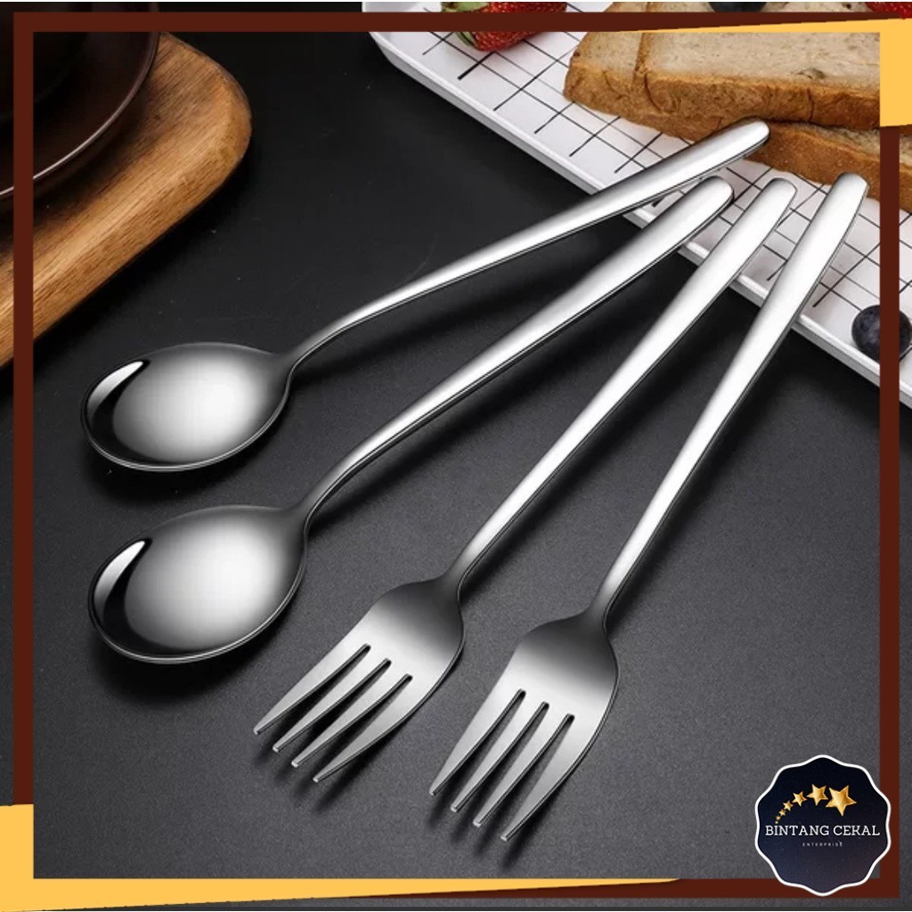 [BC]Set Korea Premium Spoon Fork Chopstick 304 Stainless Steel ...