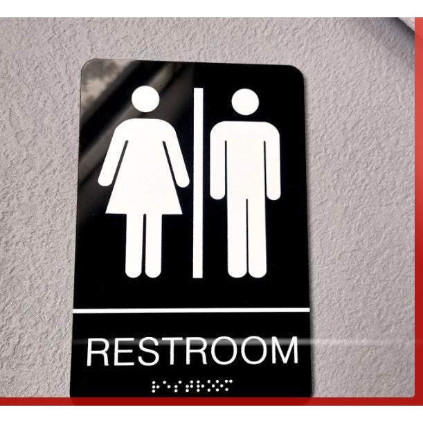 Signs Restroom Acrylic The Universal Bathroom Door Symbol for Business ...
