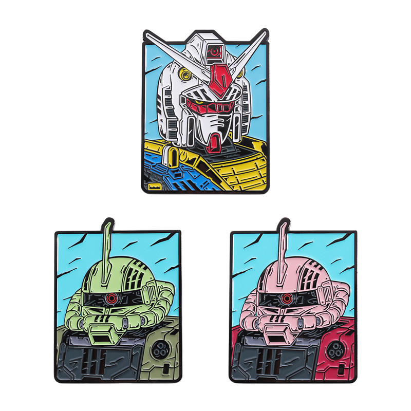 Cartoon Gundam Brooch Pins Giant Robots Brooch Metal Badges Anime ...