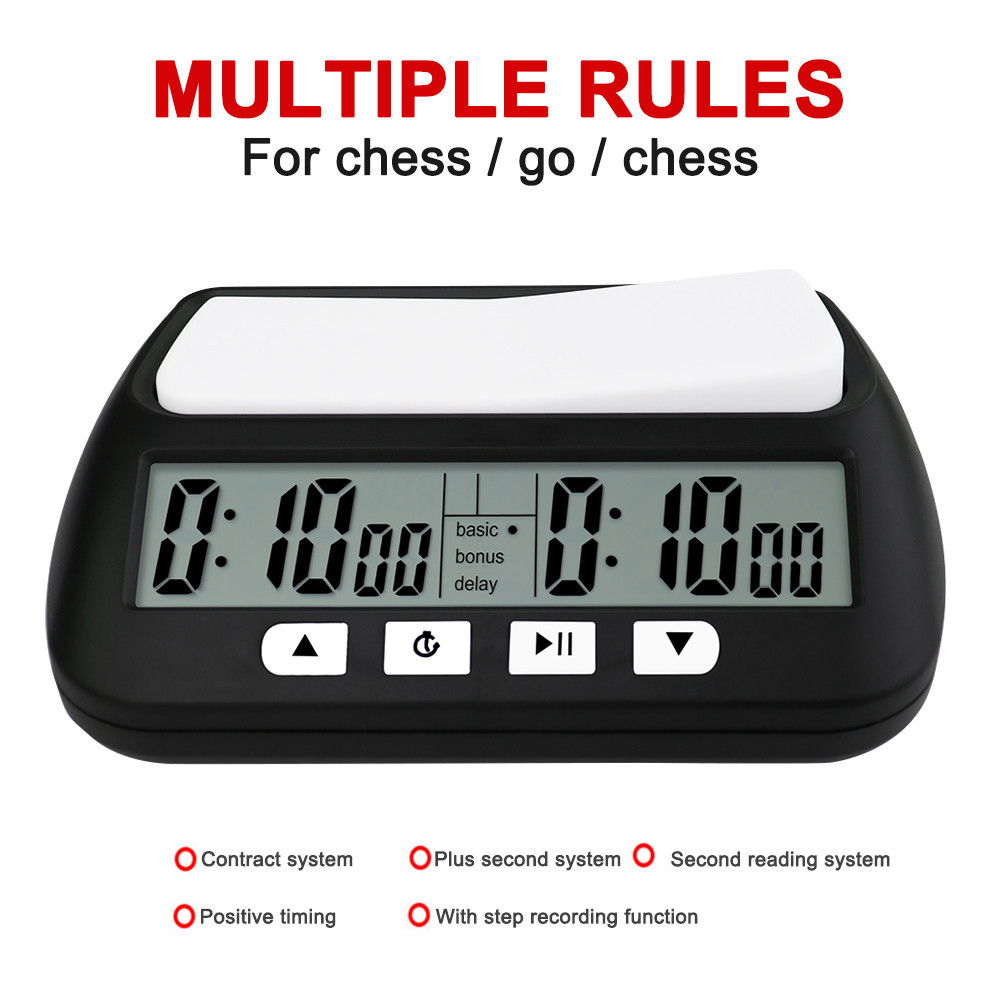 Professional Chess Clock Timer / Count Up Down / Competition Time Meter / Portable Table Games ...