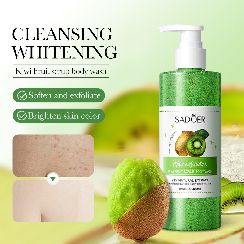 ROREC SADOER Kiwi Fruit Scrub Body Wash Brighten Delicate Natural Scrub Particles Gently Mild ...