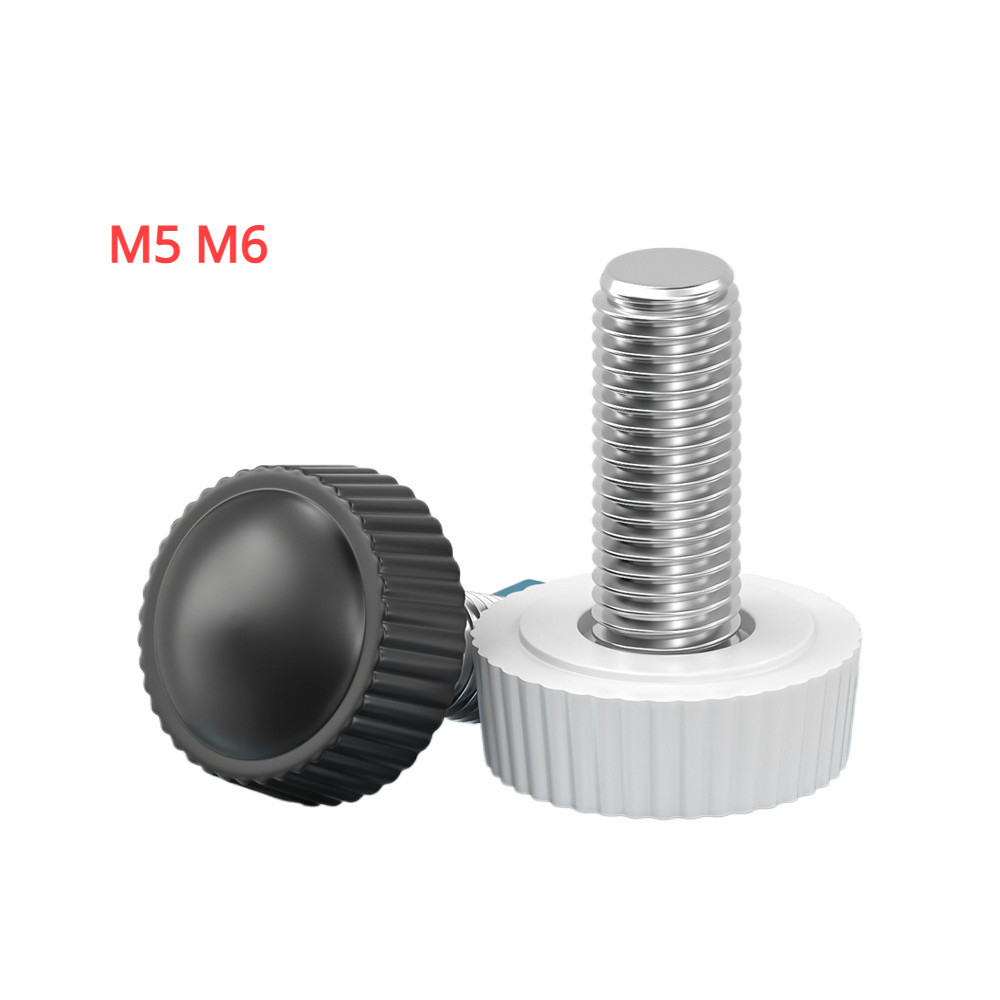 [YHM] M5 M6 Black White Rubber Head Hand Screw Round Head Plastic ...