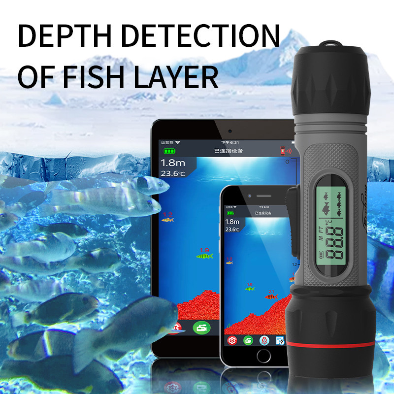 Wireless Fish Finder Rechargeable Echo Sounder 90M Depth Fish Finder ...