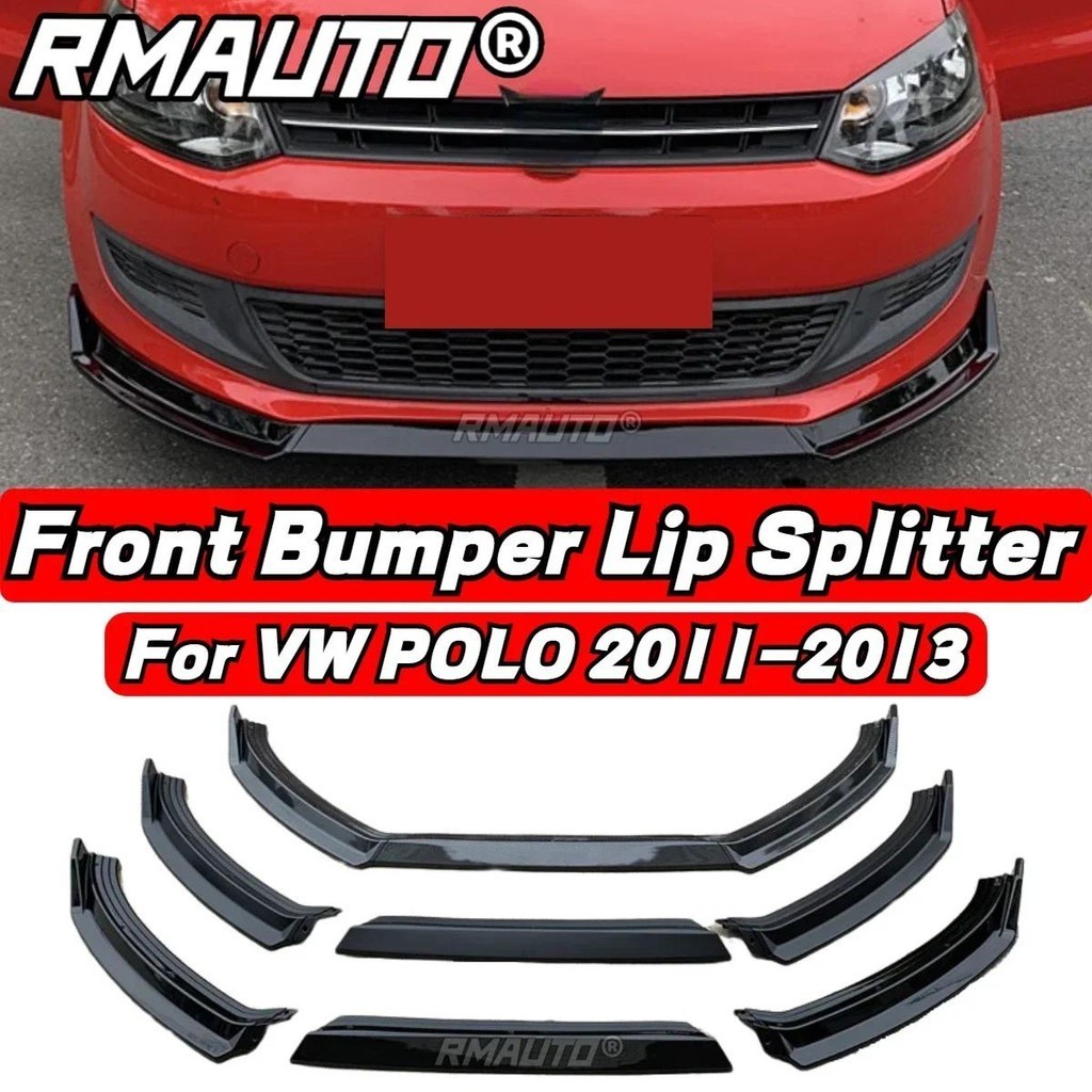 POLO Lip Carbon Fiber 3Pcs Front Bumper Diffuser Splitter Lip Rear ...
