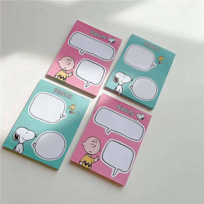 Korean Note Pad Cartoon Charlie Snoopy Dialog Small Student Lattice ...