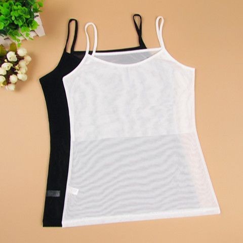 [Ready Stock] Ladies Camisole Sexy Translucent Thin Style Solid Color ...