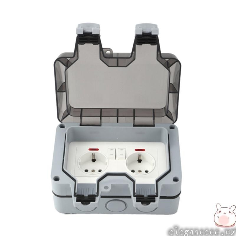 ELEGA European Standard Weatherproof Outdoor Socket with Lockable Cover ...