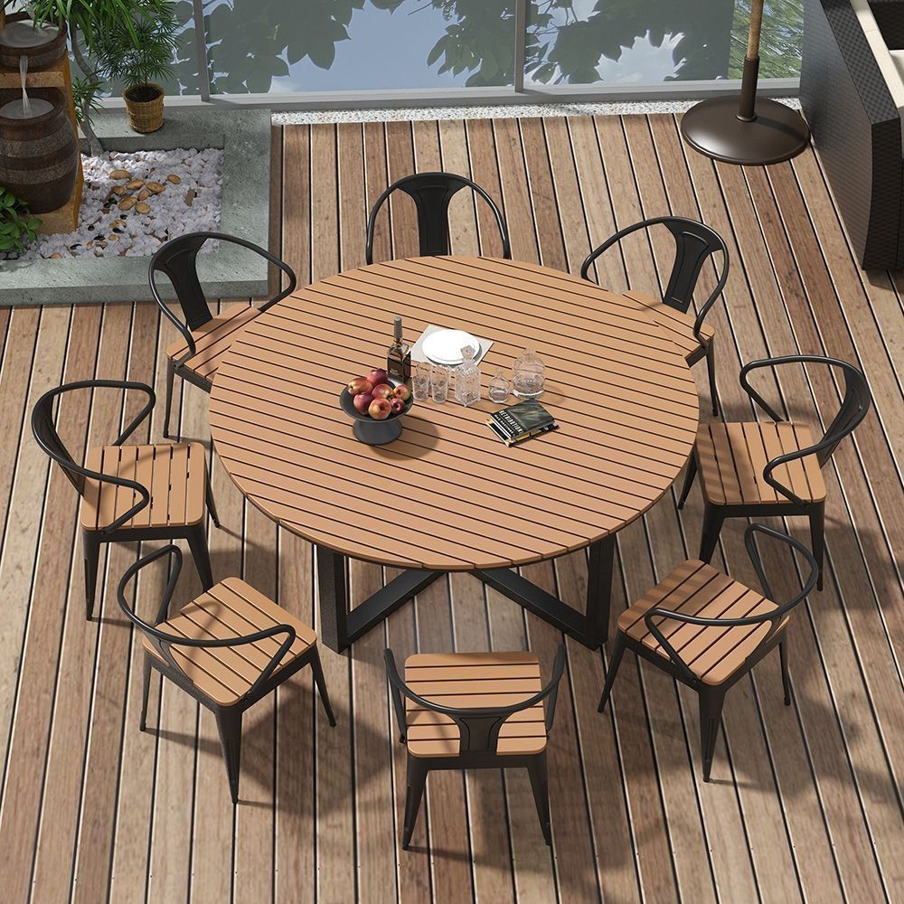 Modern Open-air Balcony Table Chair Outdoor Courtyard Round Table ...