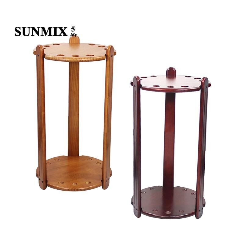 [ Pool Cue Holder 9 Holes Billiards Rod Rack Floor Stand Portable ...