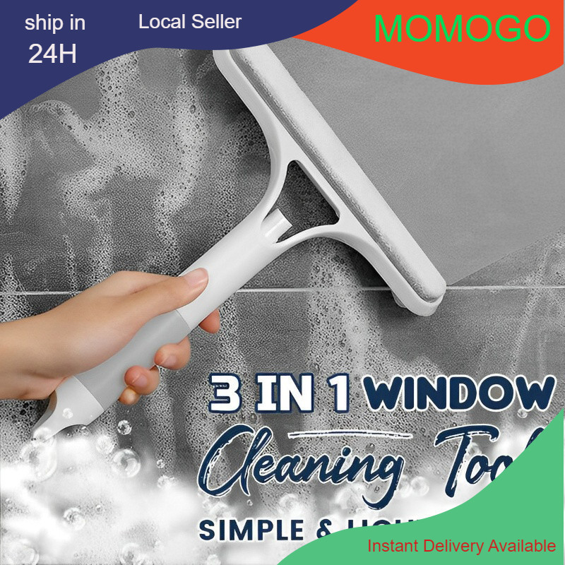 3 in 1 Window Cleaner Wiper Double Side Wiper Brush Glass Squeegee T ...