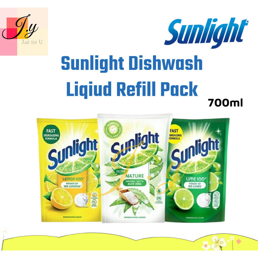 (LIVE & OFFER) Sunlight Dishwash Liqiud Refill Pack 700ml(Lime / Lemon ...