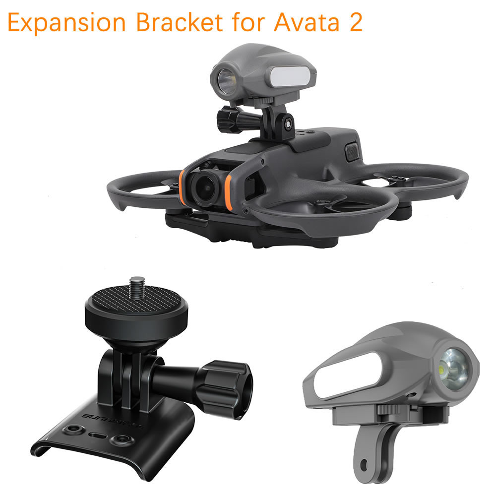 Led Light mount gopro for dji avata 2 Camera Top Bracket Gopro Sports Camera Adapter Mount Clamp ...