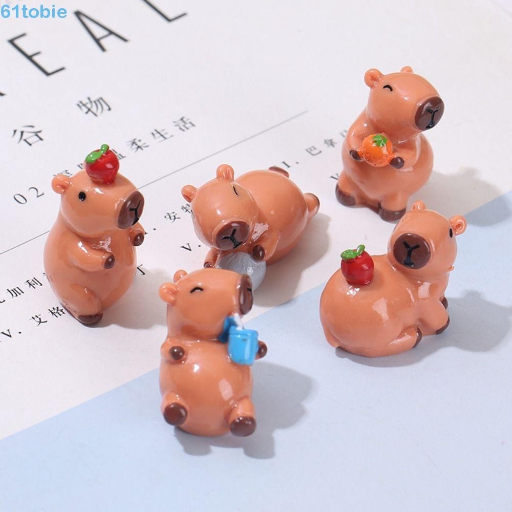 TOBIE Mini Capybara Ornament, Micro Landscape Simulation Capybara ...