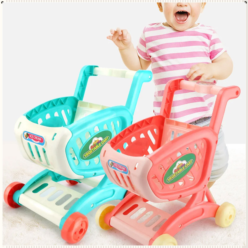 Baby Trolley Toys Kids Shopping Cart Simulation Supermarket Pretend ...