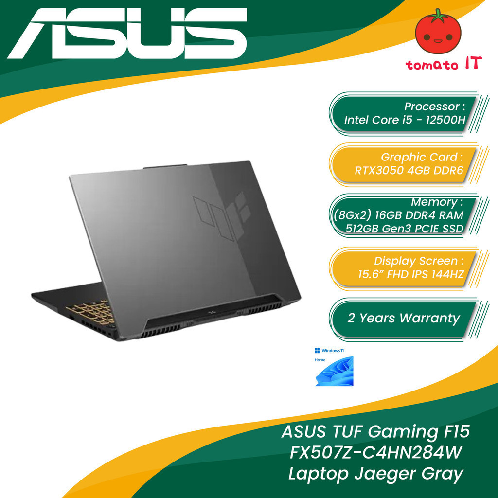 ASUS TUF Gaming F15 FX507Z-C4HN284W (I5-12500H/16GB/512GB Gen3 NVME/RTX3050 4GB DDR6) Jaeger ...