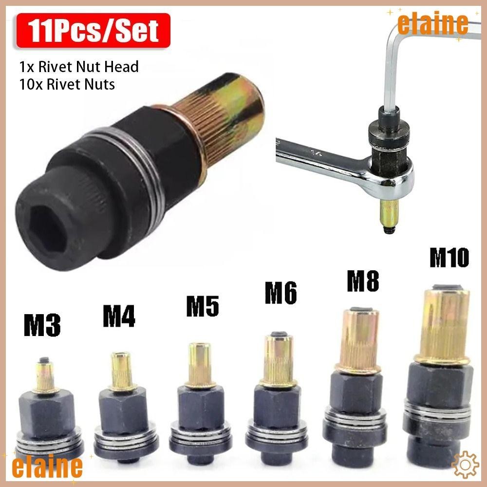 ELAINE2 11Pcs/Set Hand Rivet Nut, M3 M4 M5 M6 M8 M10 For Rivet Nut ...