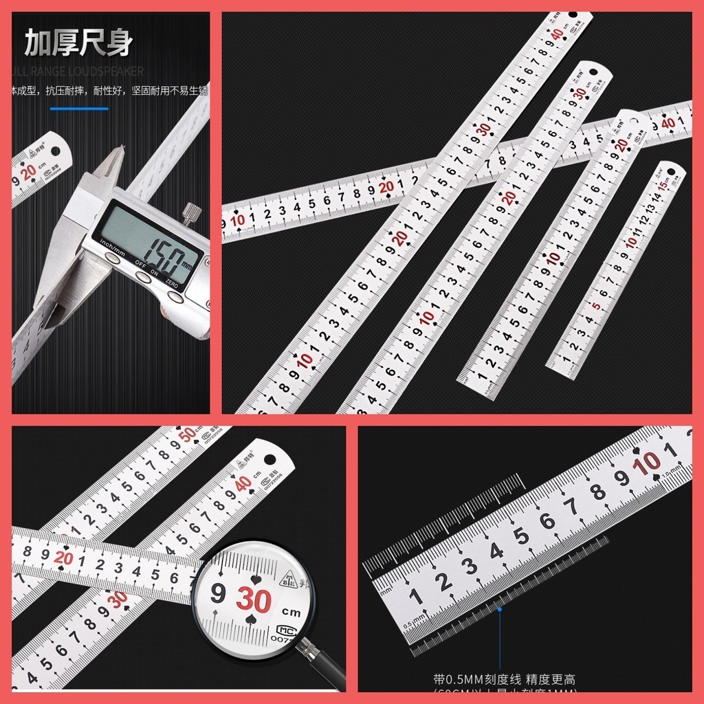 stainless steel ruler 40/50/60/100cm | Shopee Malaysia