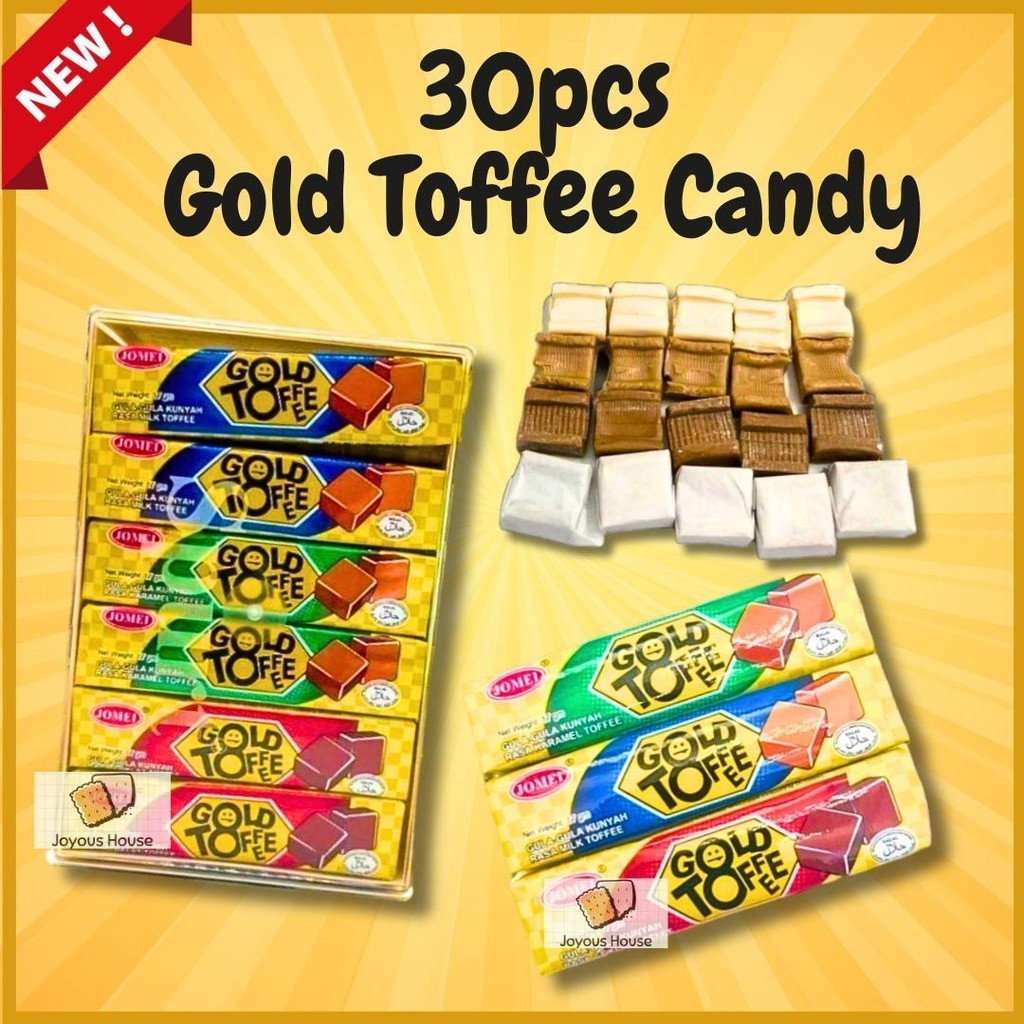 30pcs Jomei Gold Toffee rasa kunyah chewy Candy individual pkt (coklat ...
