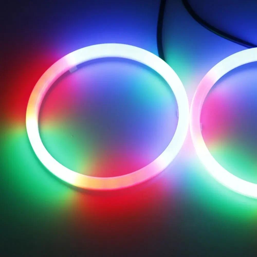 2PCS Angel Eye 60mm Symphonic RGB Halo Ring Car Led Fog Light ...