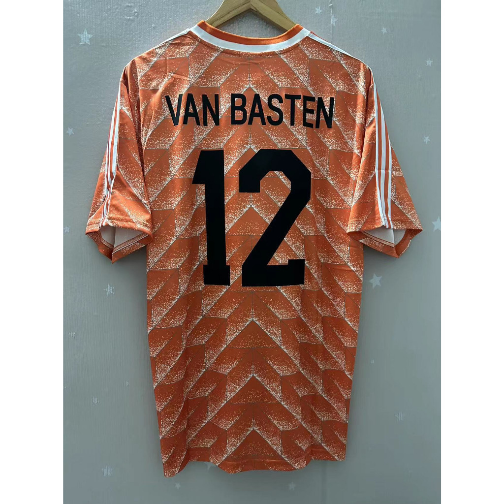 1988 Netherlands VAN BASTEN Home Retro Soccer Jersey T-shirt Football ...