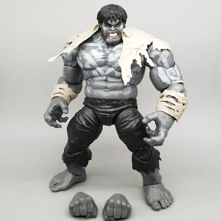 23cm Hulk Figure Grey Giant Hulk Movable Model Doll Toy Comic Version ...