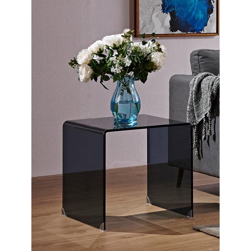 A10L Ruang Tamu Sudut Kaca Meja Sofa Meja Sisi Menyapu Robot Persegi ...