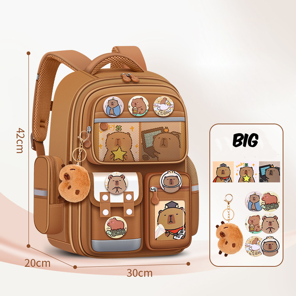 BBD Capybara Cartoon School Student Kids Backpack Bag HMB228 | Shopee ...