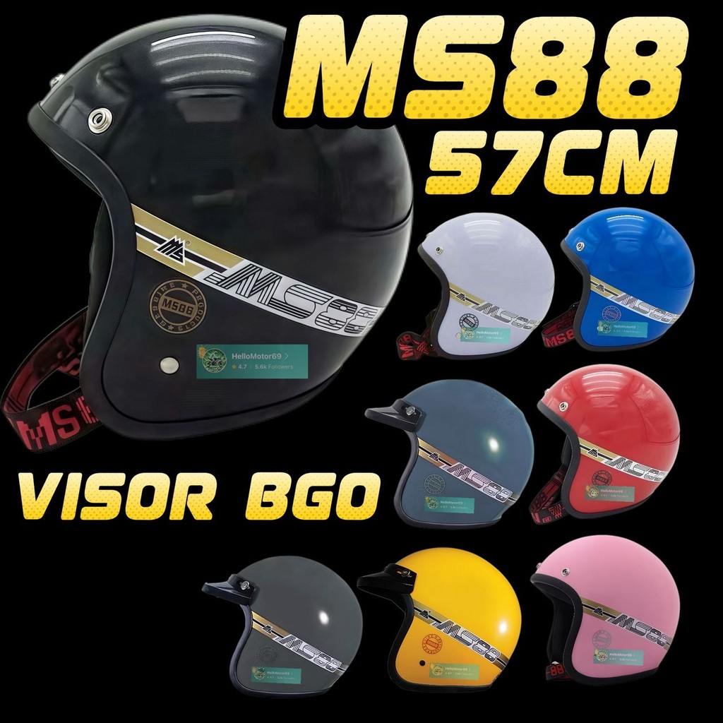 57CM ORIGINAL MS88 HELMET TALI TULISAN MERAHSAFETY HELMET TOPI MOTOR MS ...