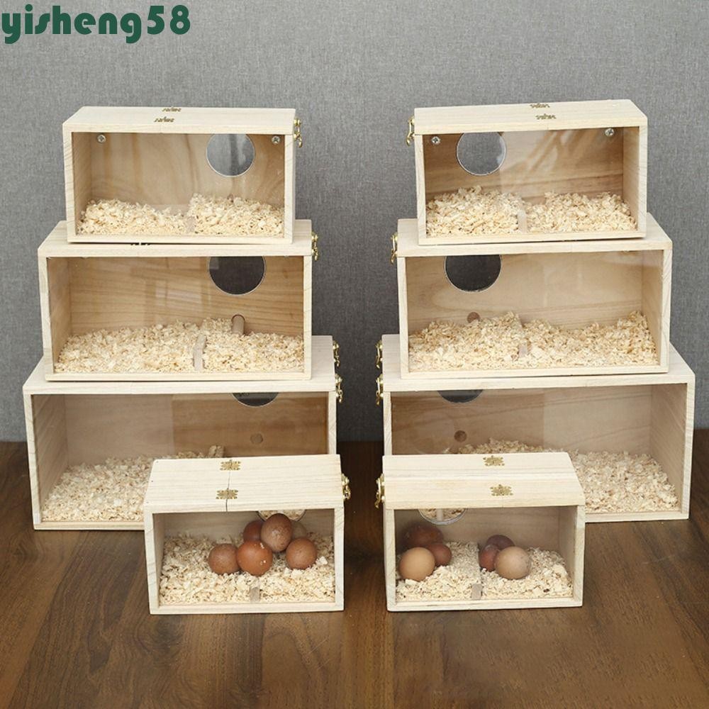 YISHENG Wooden Parrot Breeding Box, Transparent Window Acrylic/Wood ...