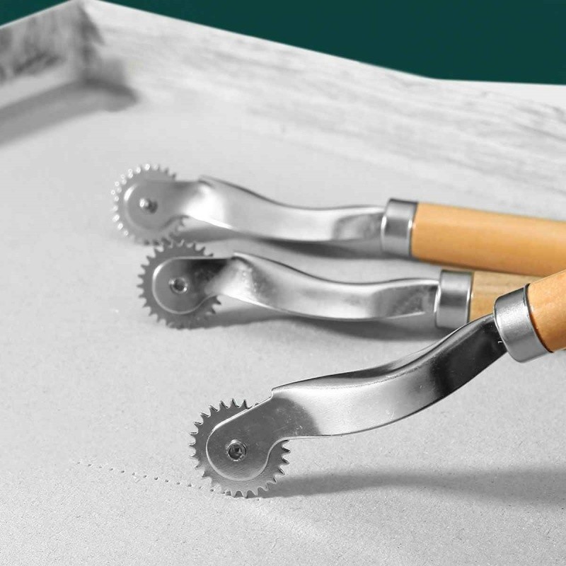 Impression stick, marking roller to create holes in leather fabric to button marks diy handmade ...