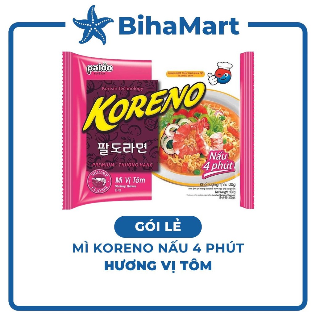 [RETAIL Package] - PALDO - Koreno Noodles with Shrimp flavor, Korean ...