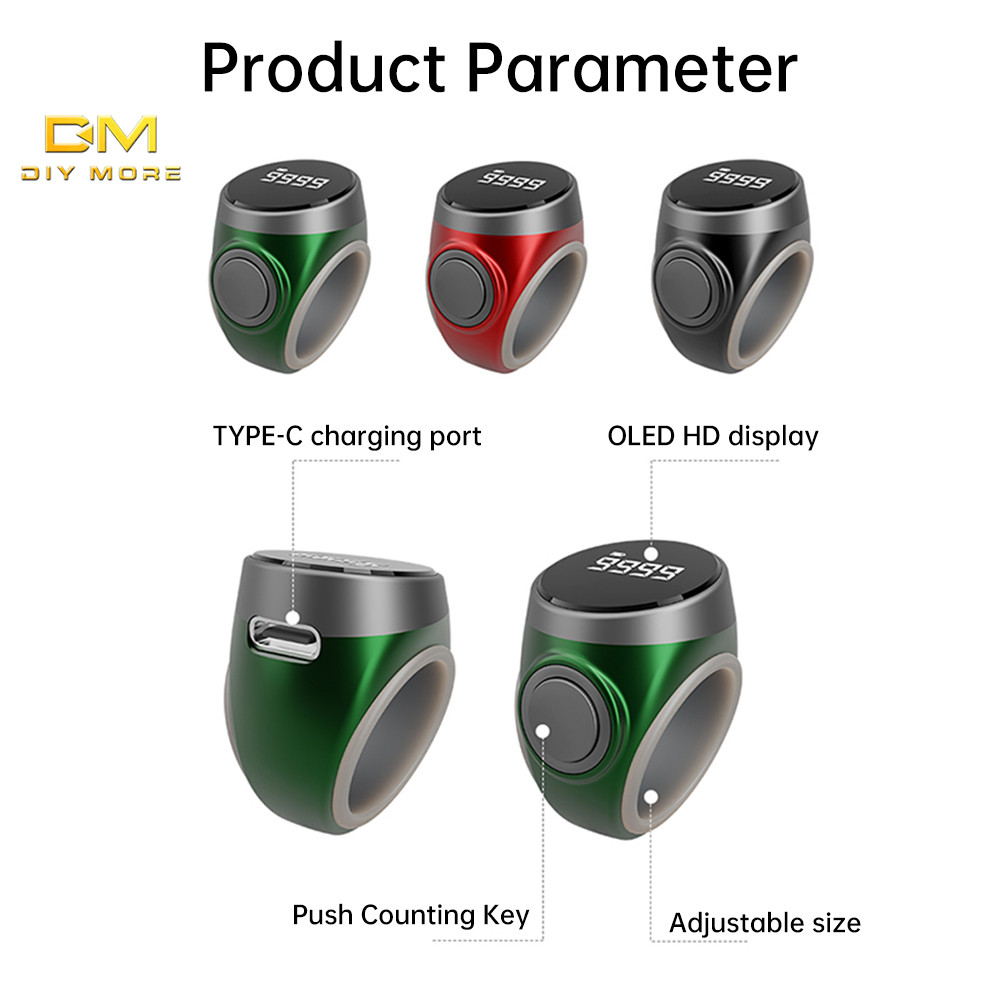 DIYMORE S9 ring type button counter Type-c charging adjustable high ...