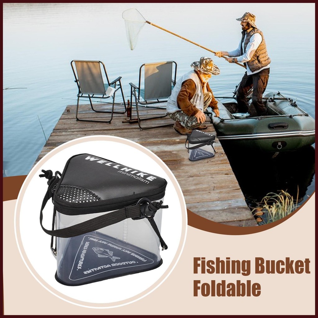 Bucket Folding Live Fish Lure Bucket with Aeration Hole Portable ...