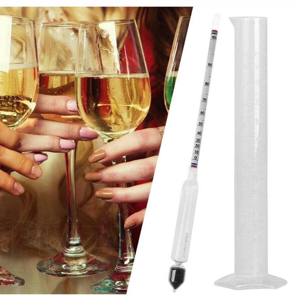 QUMMLL>>100ml Alcohol Hydrometer Distilling 0-Meter with Measuring Cup ...
